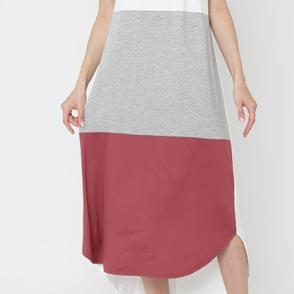 Dresses | New Colorblock White Maxi Dress All Sizes | Poshmark